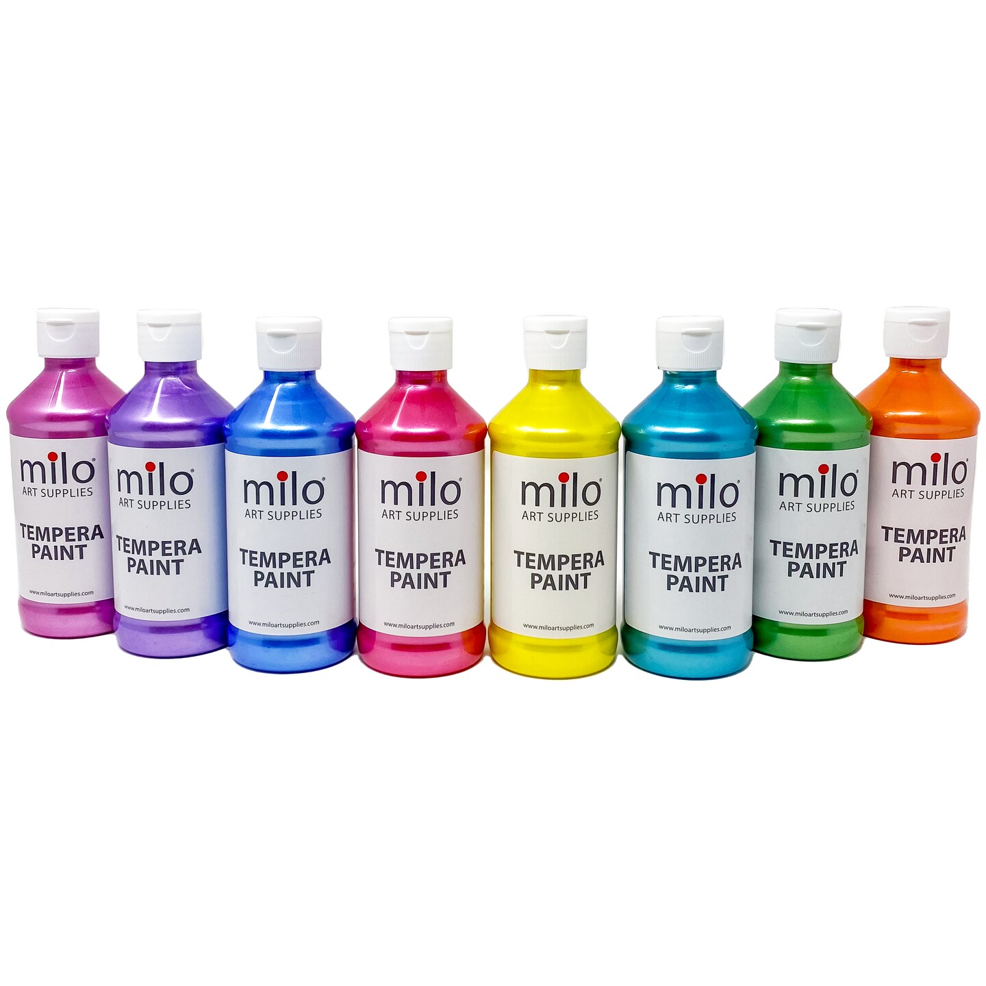 milo Sparkle Pearlescent Tempera Paint Set of 8 Colors | 8 oz Bottles ...