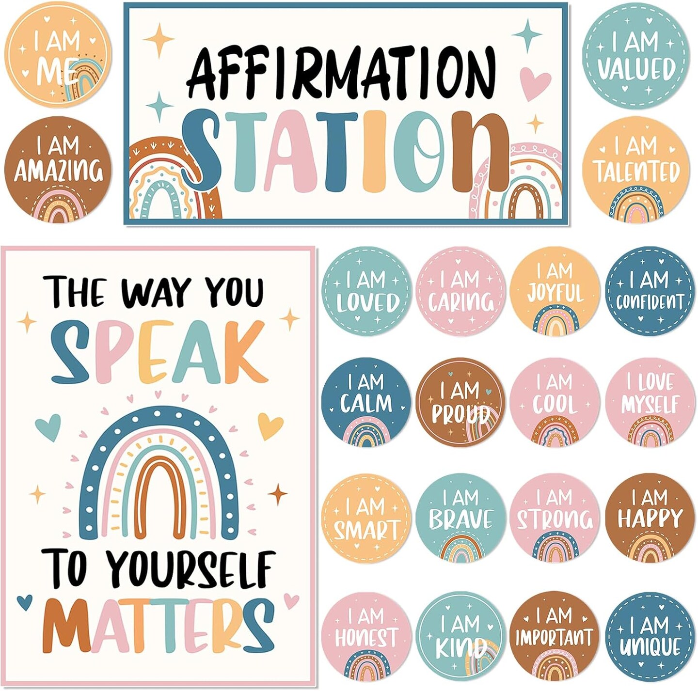 Boho Affirmation Station Bulletin Board Set (Boho) | Michaels