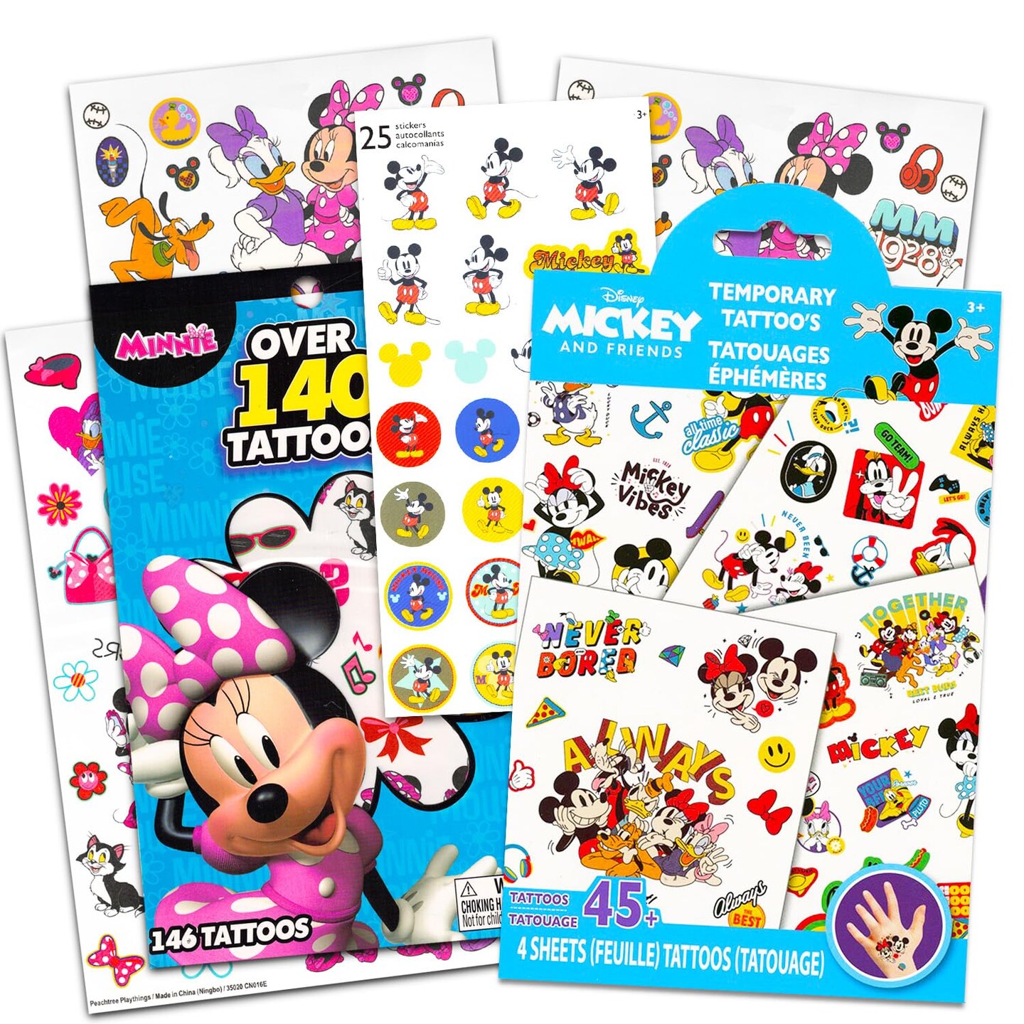 Mickey and Minnie Mouse Temporary Tattoos Party Favor Pack Set | Michaels