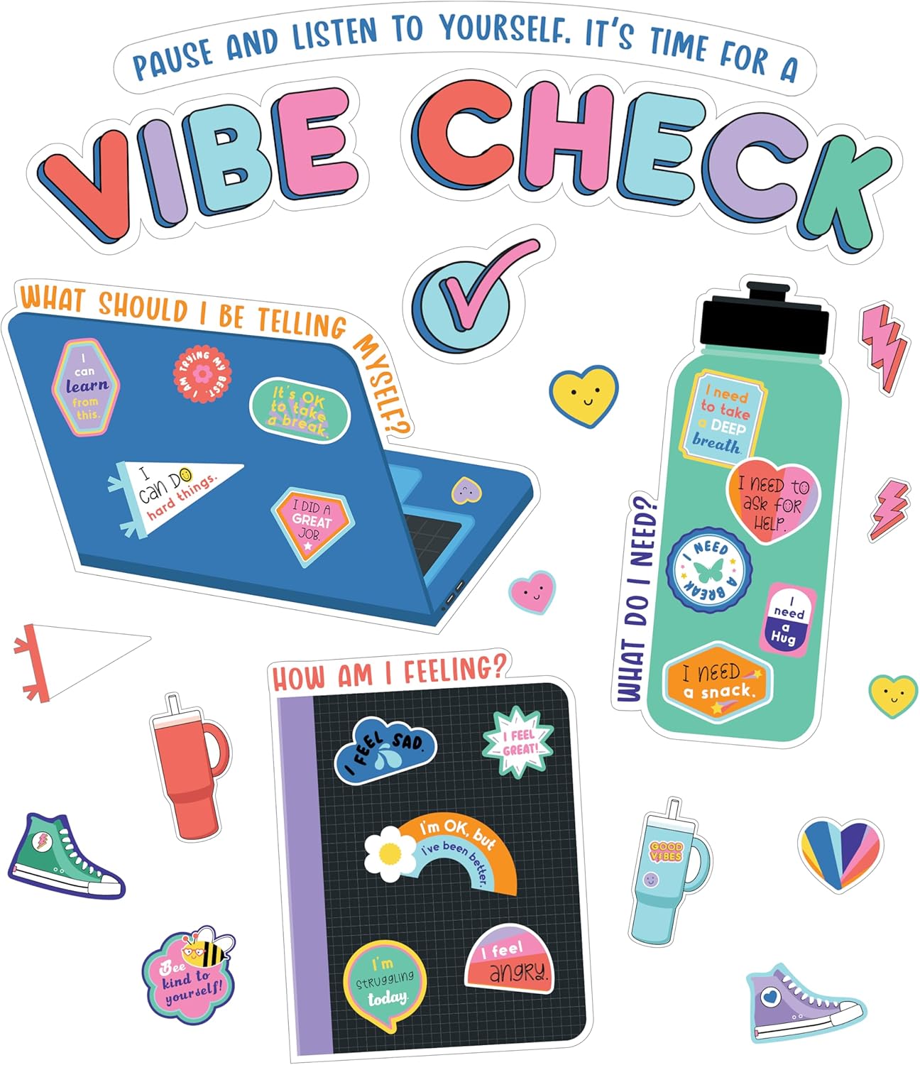 51-Piece Vibe Check Bulletin Board Set (Multi Color) | Michaels