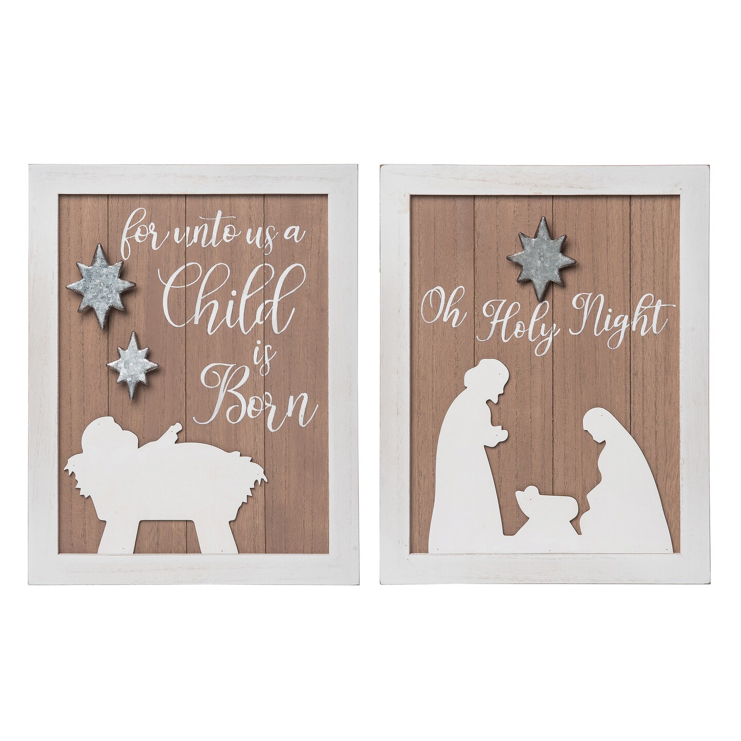 Holy Night Block Decor Set of 2 Christmas Signs | Michaels