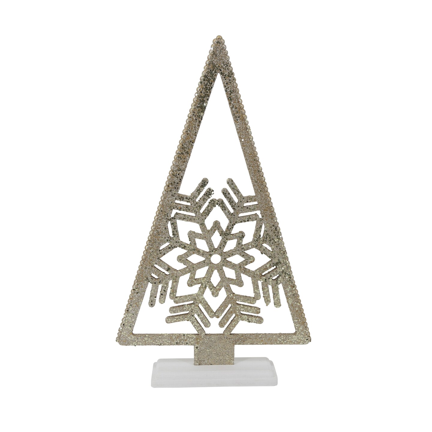 Gold Triangle Tree with Snowflake Tabletop Sculpture | Michaels