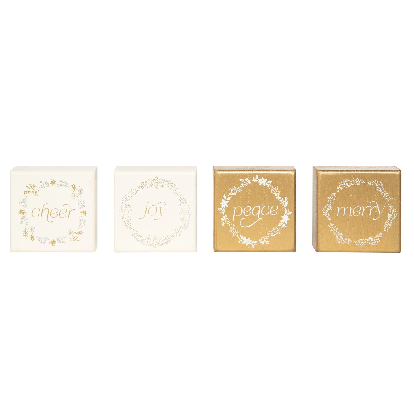 MDF Mini Merry Block Decor Set of 4 Christmas Signs | Michaels