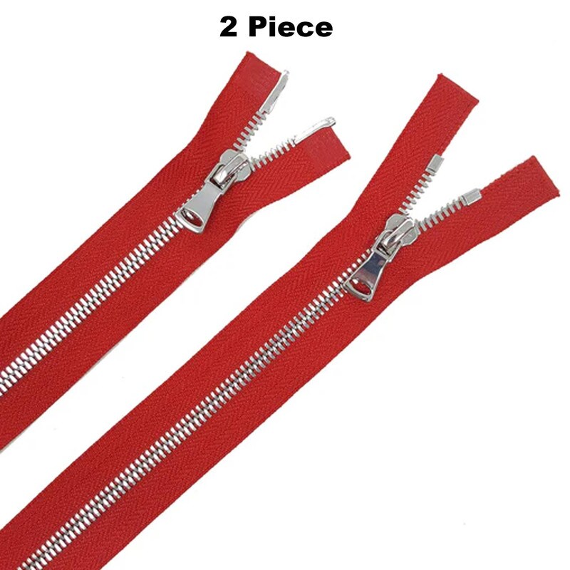 5MM or 8MM Two Way Separating Open Bottom Zipper Red Tape Nickel Teeth ...