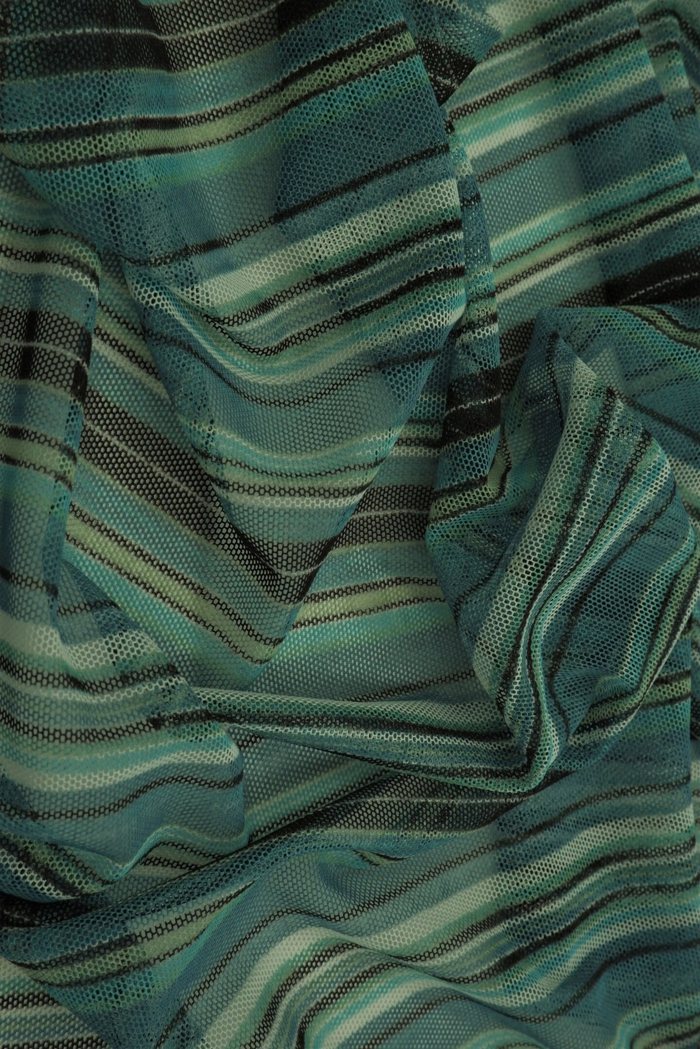 1 Yard Polyester Spandex 80 GSM Mesh Fabric Stripe Print Lightweight ...
