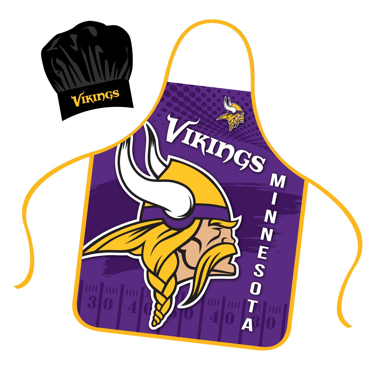 Mojo Licensing Minnesota Vikings Apron Chef Hat Set Full Color ...