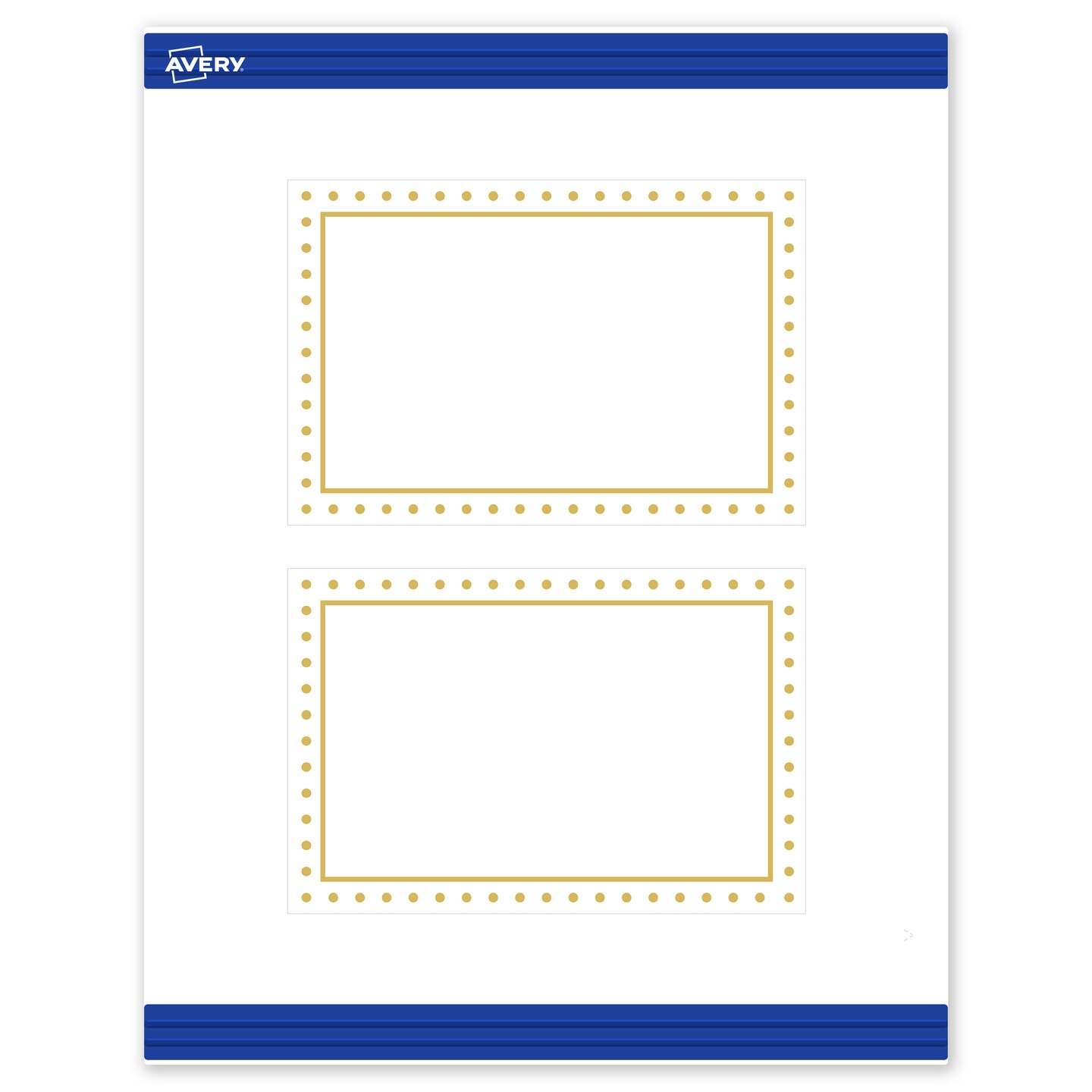 Avery Printable Rectangle Postcards, Gold Border with Gold Dots, 4" x 6 ...