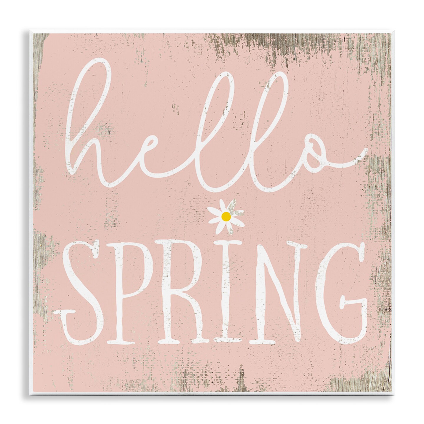 Stupell Industries Rustic Hello Spring Wall Plaque Art Design by Daphne ...
