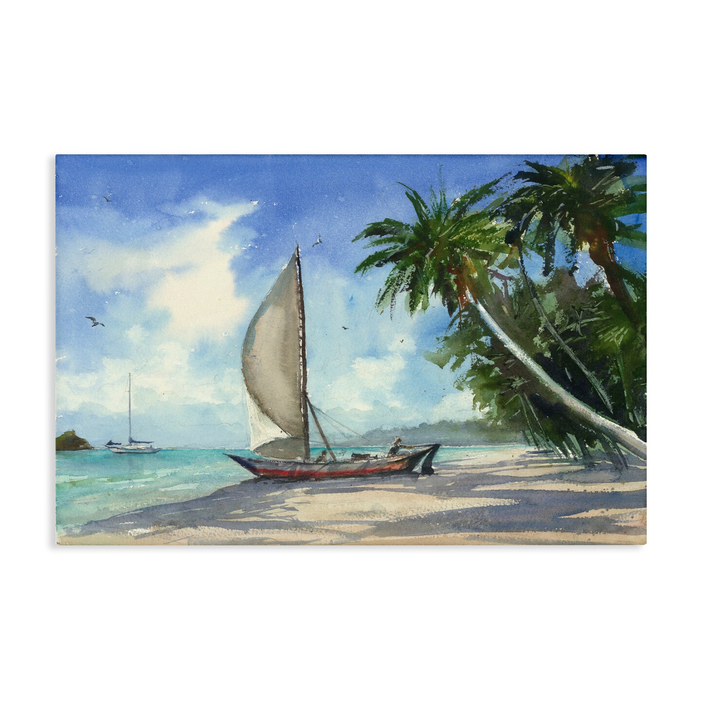 Stupell Industries High & Dry Boat on Shore Canvas Wall Art Design by ...