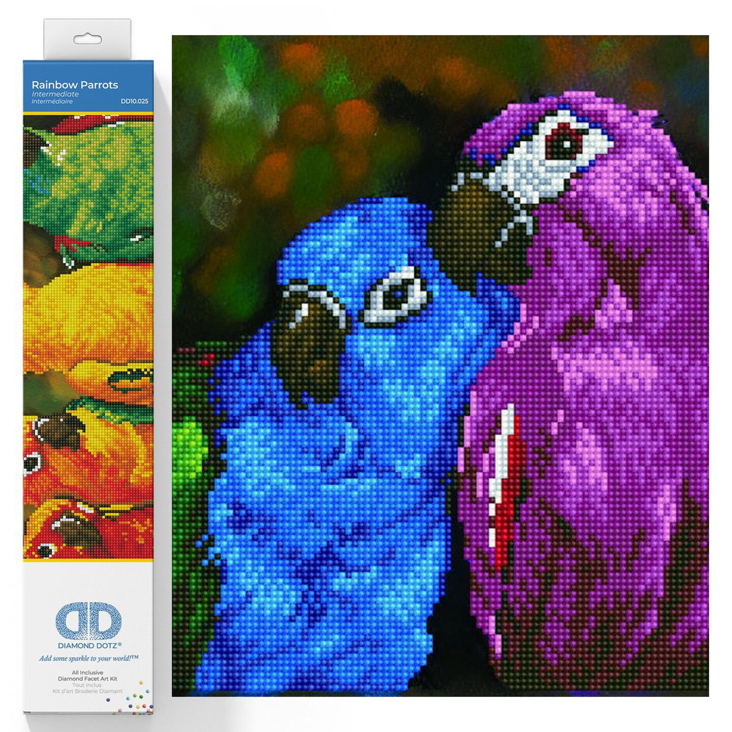 DIAMOND DOTZ ® - Rainbow Parrots, Partial Drill, Round Dotz, Diamond ...