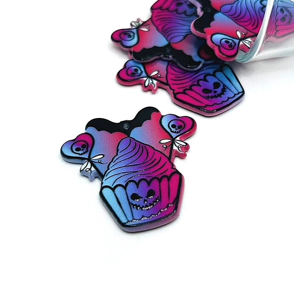 1, 4 or 20 Pieces: Punk Valentine's Day Cupcake Charms - Double Sided ...