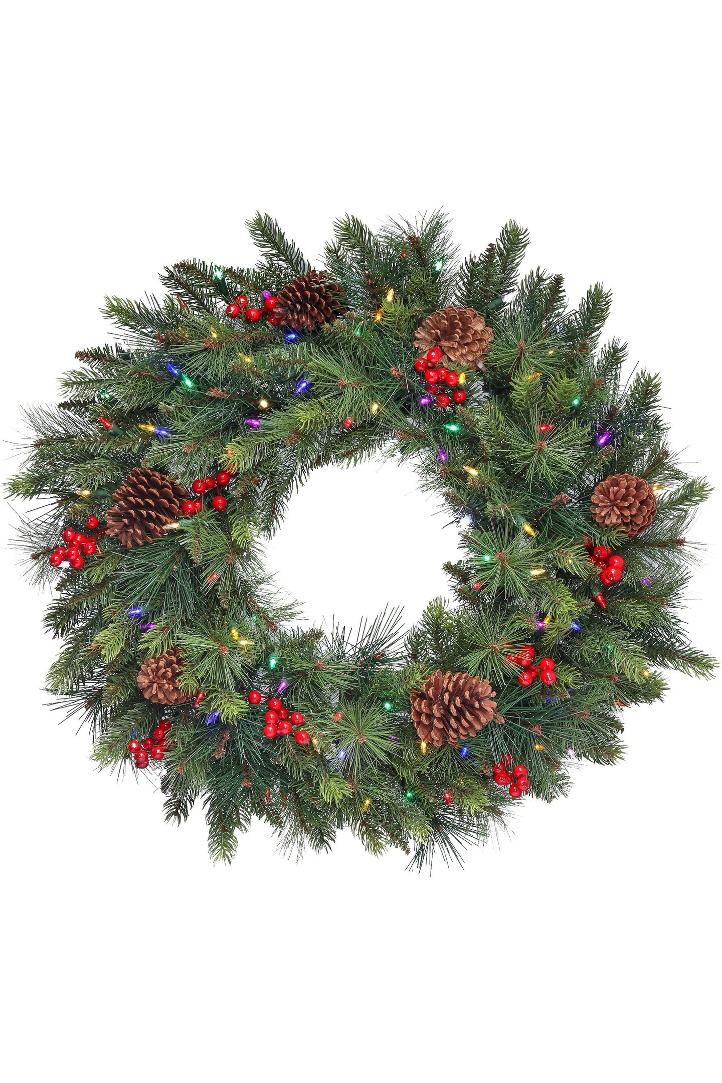 30" LED Forrest Berry Fir Wreath | Michaels