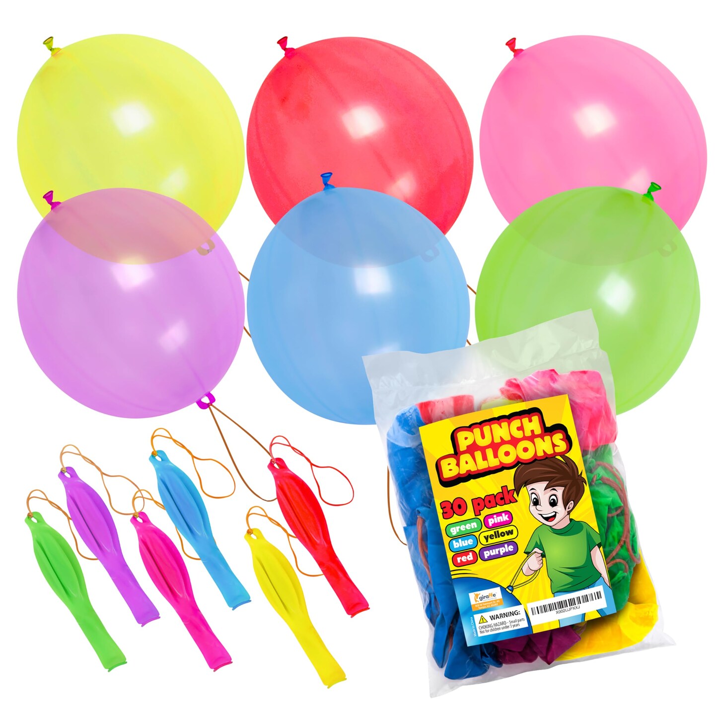 30-Pack Punch Balloons for Kids - Easter Basket Essentials, Perfect ...