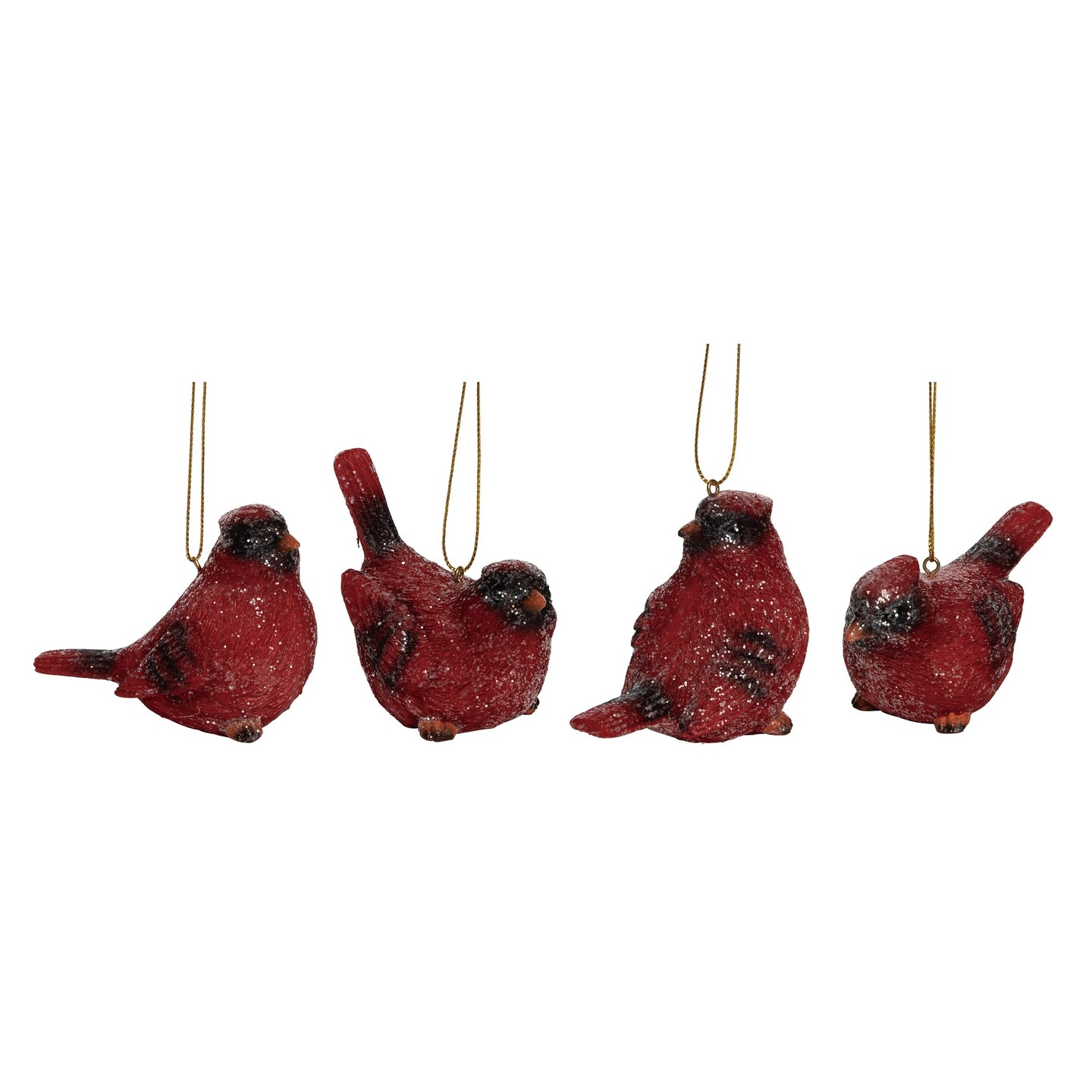 Red Christmas Glitter Cardinal Ornament Set of Four | Michaels