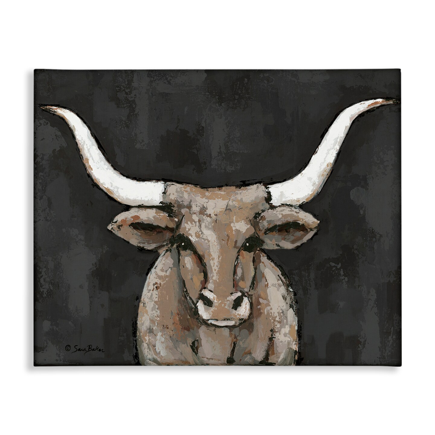 Stupell Industries Longhorn on Murky Grey Canvas Design by Sara Baker | Michaels