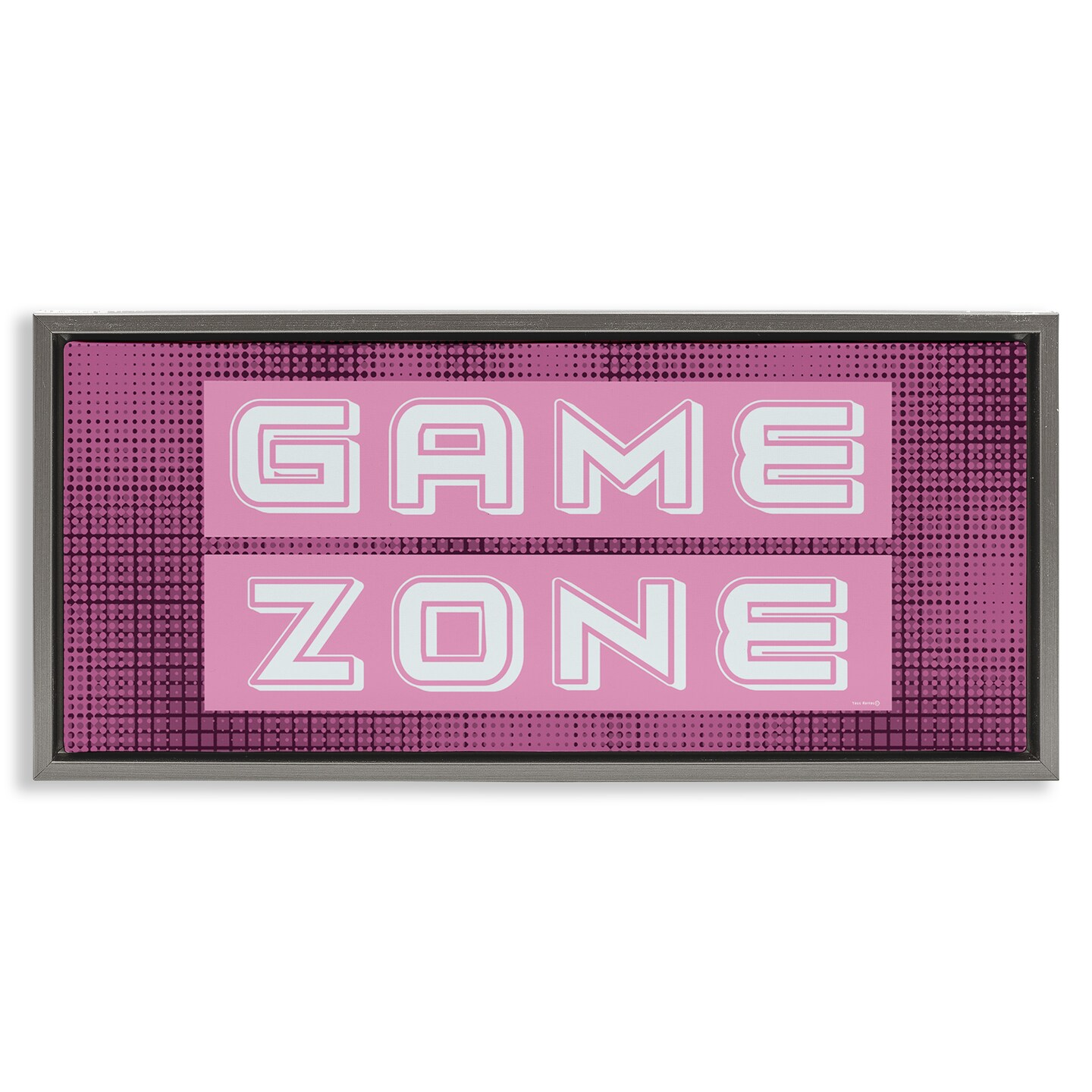 Stupell Industries Retro Purple Game Zone Floating Frame Design by Yass ...