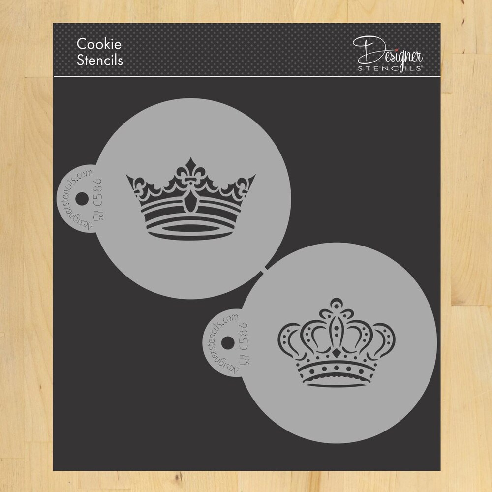 Royal Crowns Cookie Stencil Set | C586 by Designer Stencils | Baking Stencils for Royal Icing ...