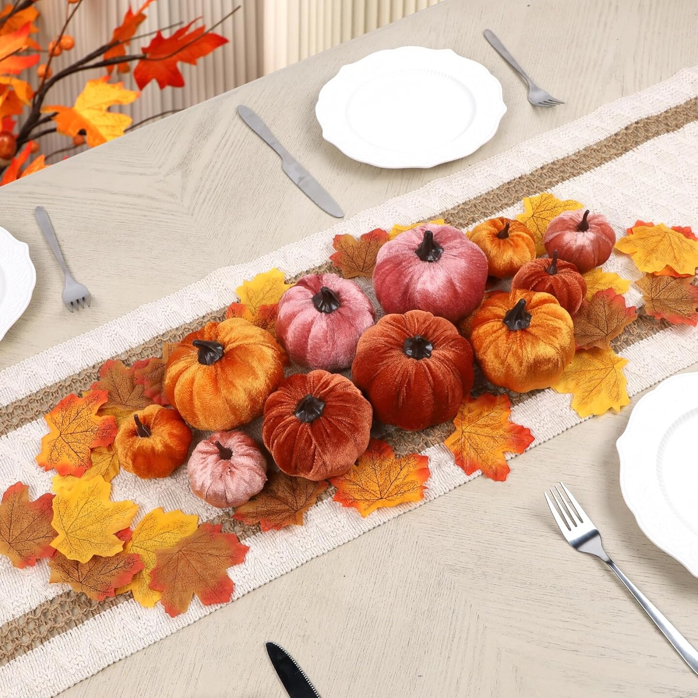 12 Pack Velvet Pumpkins Fall Decor (Rust Orange) | Michaels