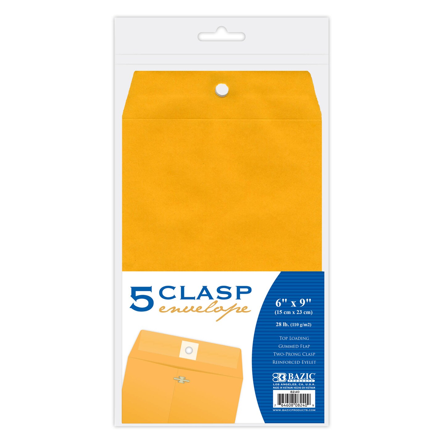 BAZIC Clasp Envelope 6" X 9" (5/Pack) | Michaels