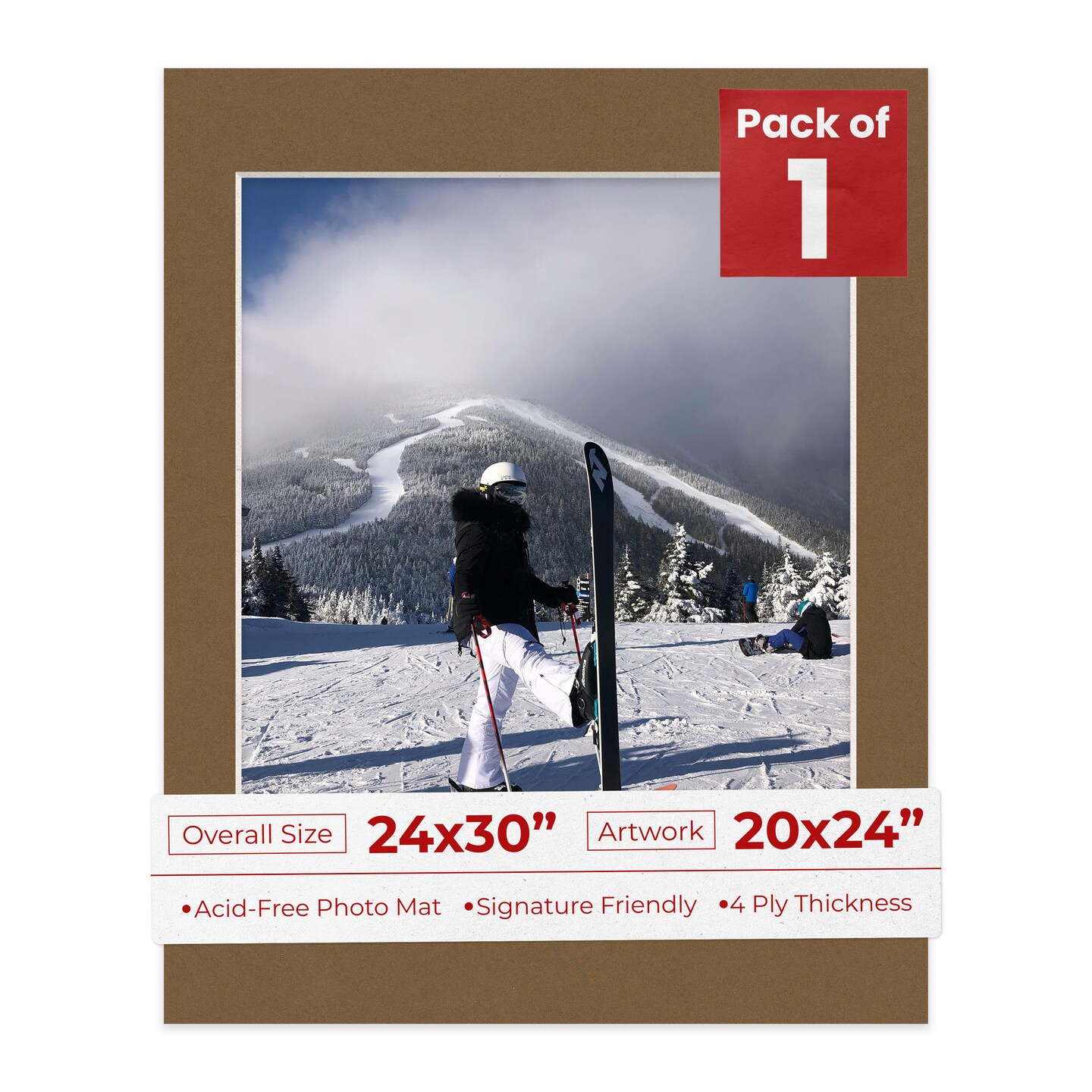 Aged Oak Brown Mat Board for 24x30 Frames - Fits 20x24 Photos, Color ...