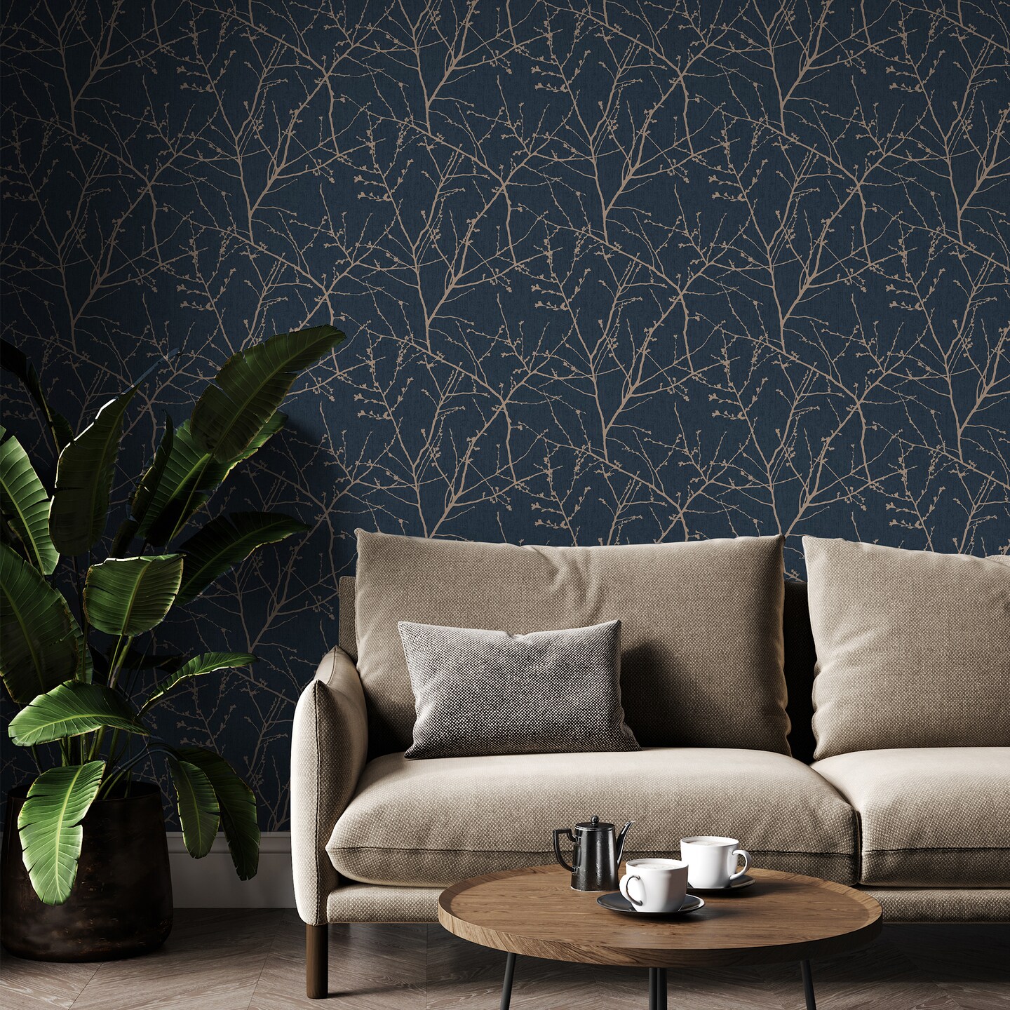 Transform Branches Navy Peel & Stick Wallpaper | Michaels