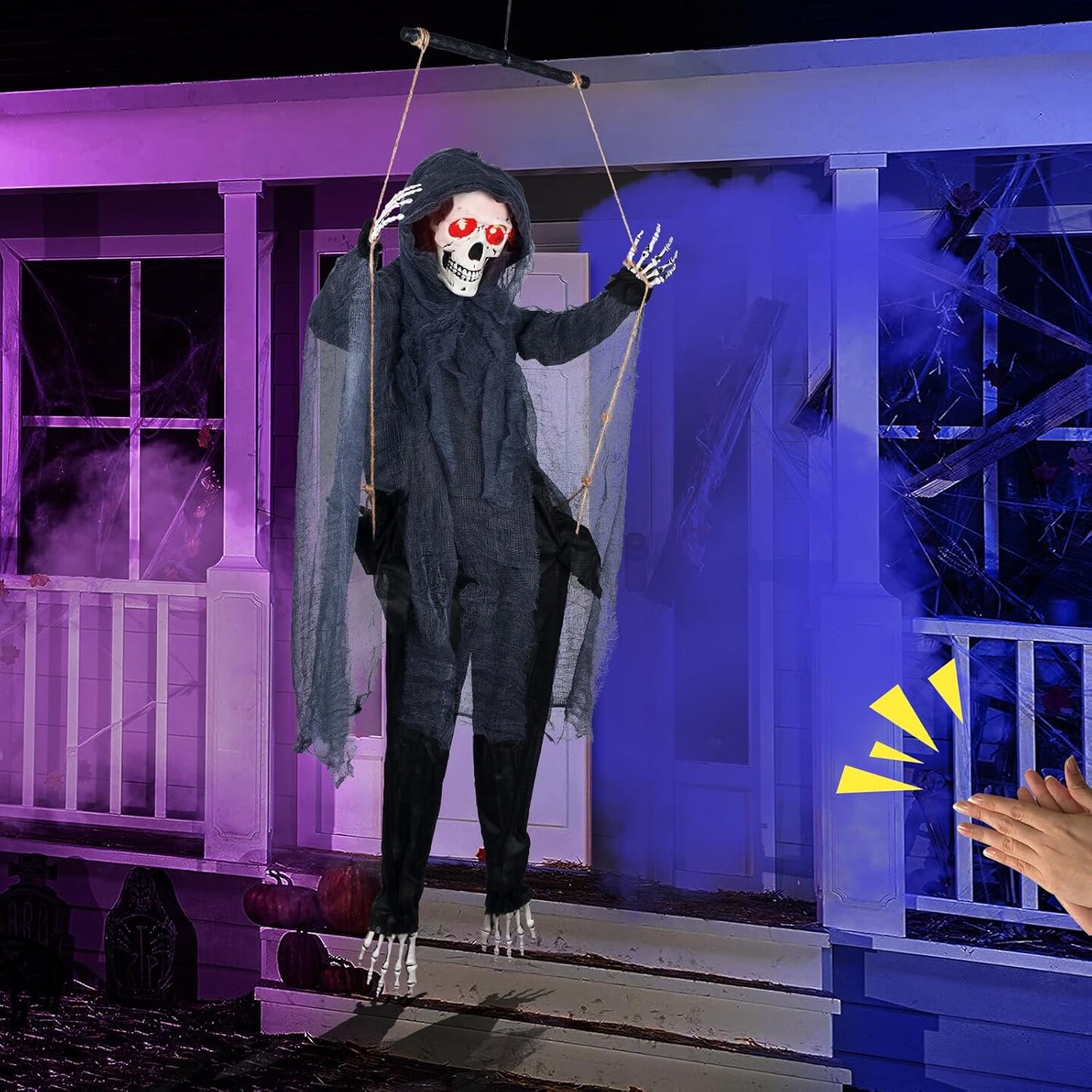 Large Scary Outdoor Animated Motion Activated Halloween Decorations ...