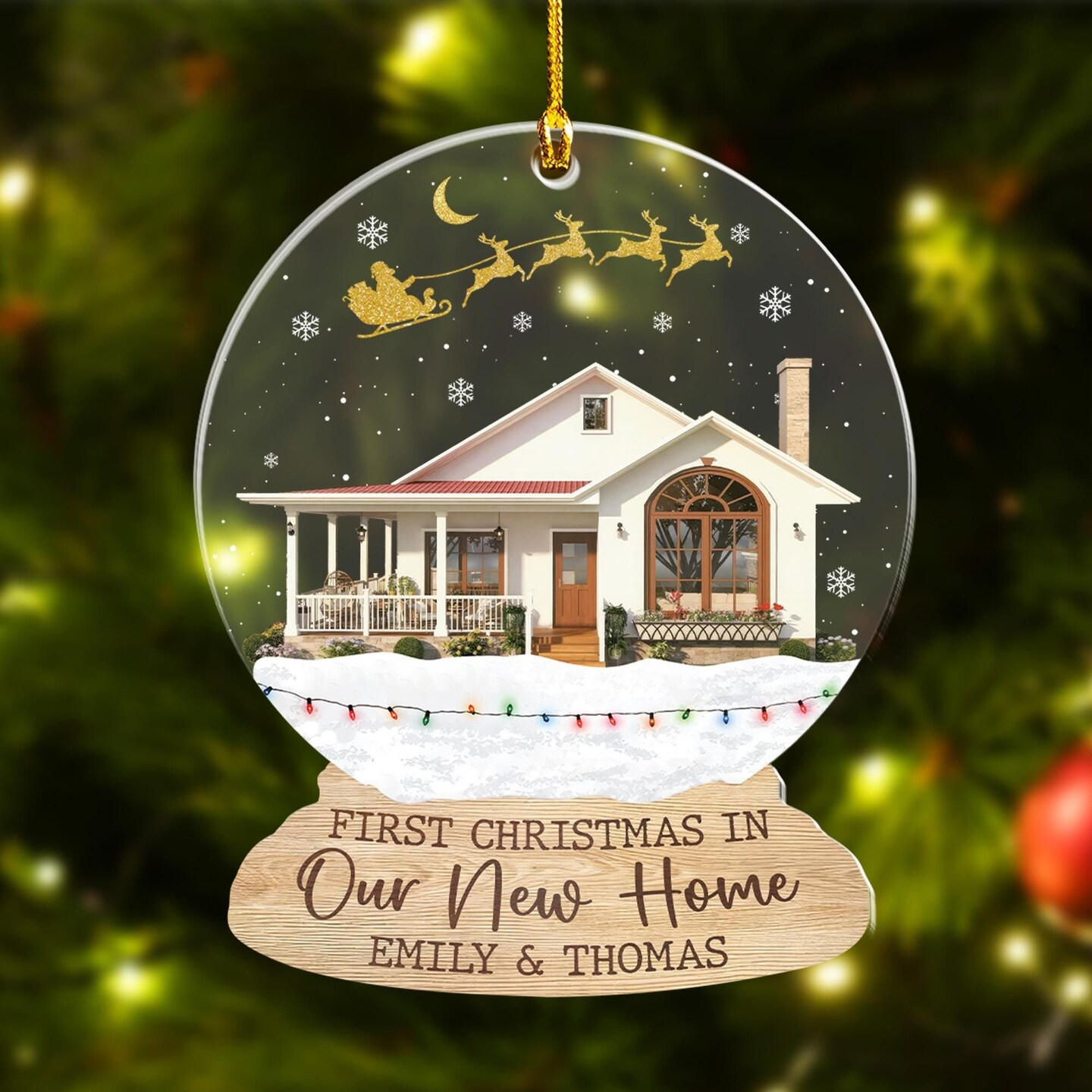 Personalized House Photo Christmas Ornament, First Christmas in Our New ...