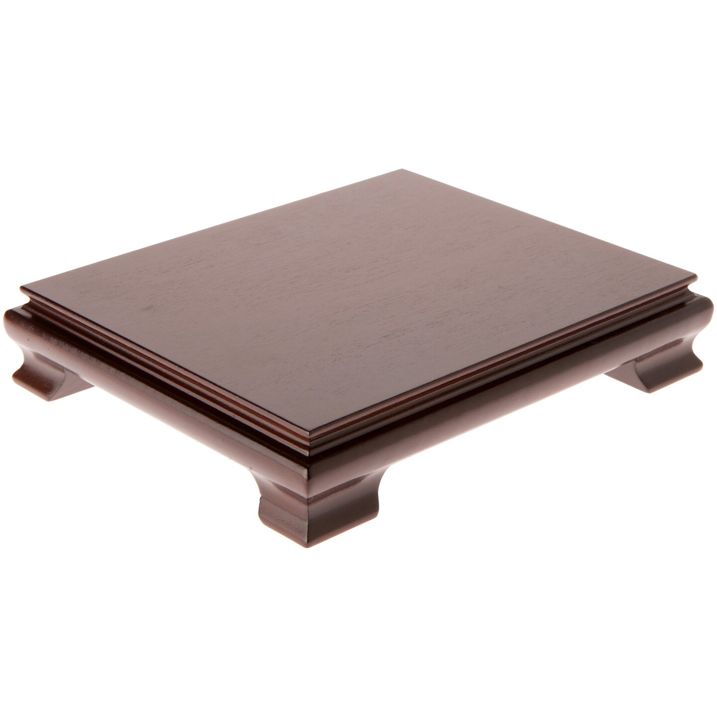 Plymor Walnut Rectangular Wood Veneer Footed Display Base, 10.625" W x ...