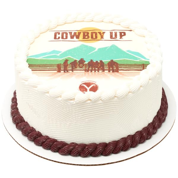 Yellowstone Cowboy Up PhotoCake® Edible Cake Topper Icing Image for 8 ...