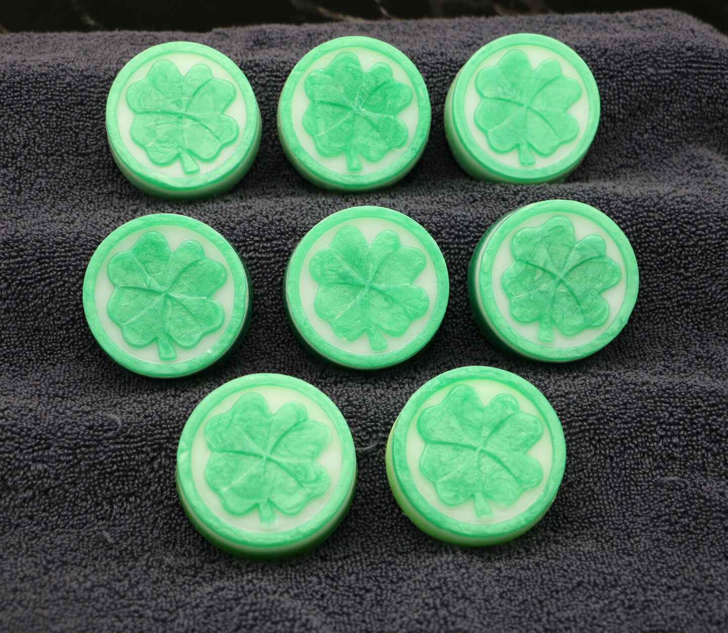 Set of 4 Round 2-Toned Shamrock Soaps, Choose Soap Scent, Color and ...