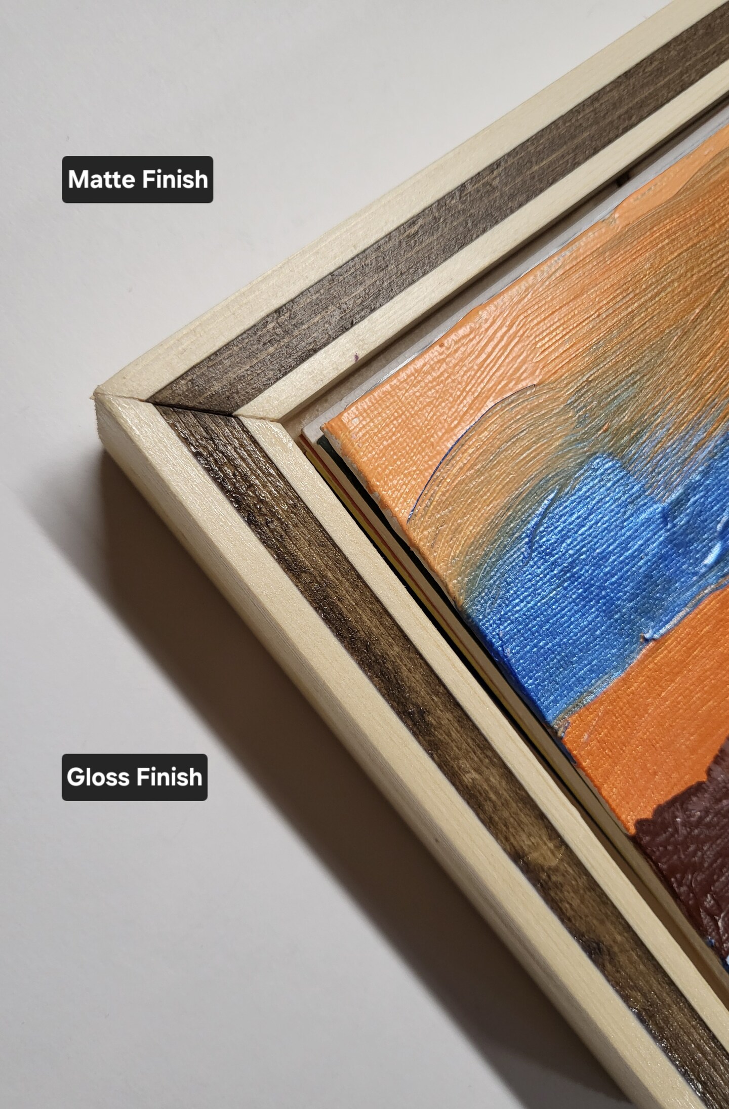 *Gloss Clear with Brown* Thick Border Pinstripe Canvas Floating Frame,Made-to-Order Canvas Frame ...