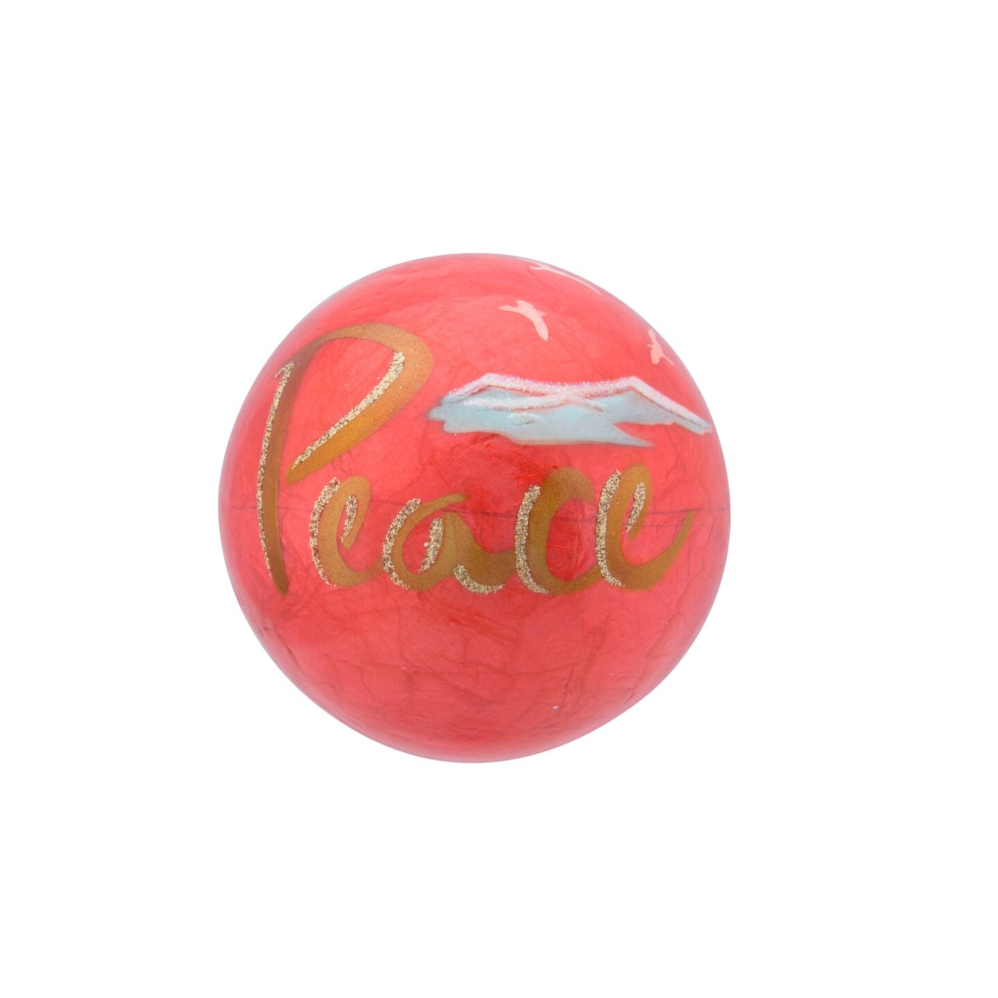 Capiz Ball Red with Gold Peace | Michaels