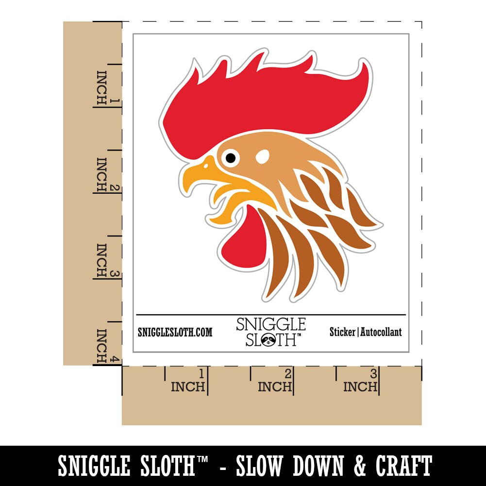 Wild Rooster Head Waterproof Vinyl Phone Tablet Laptop Water Bottle ...