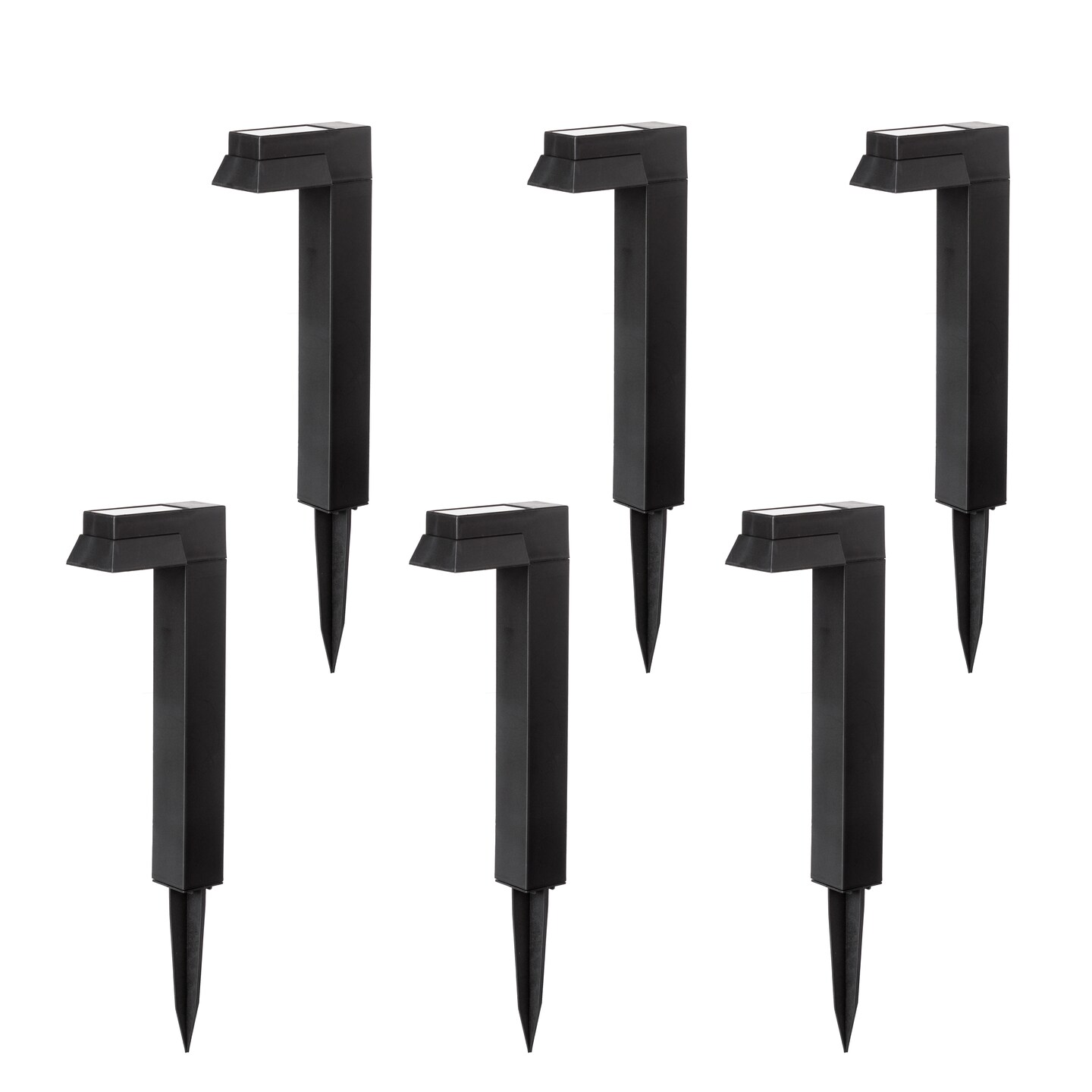 15"H/15.25"H Set of 6 Solar Powered LED Outdoor Pathway Ground Light ...
