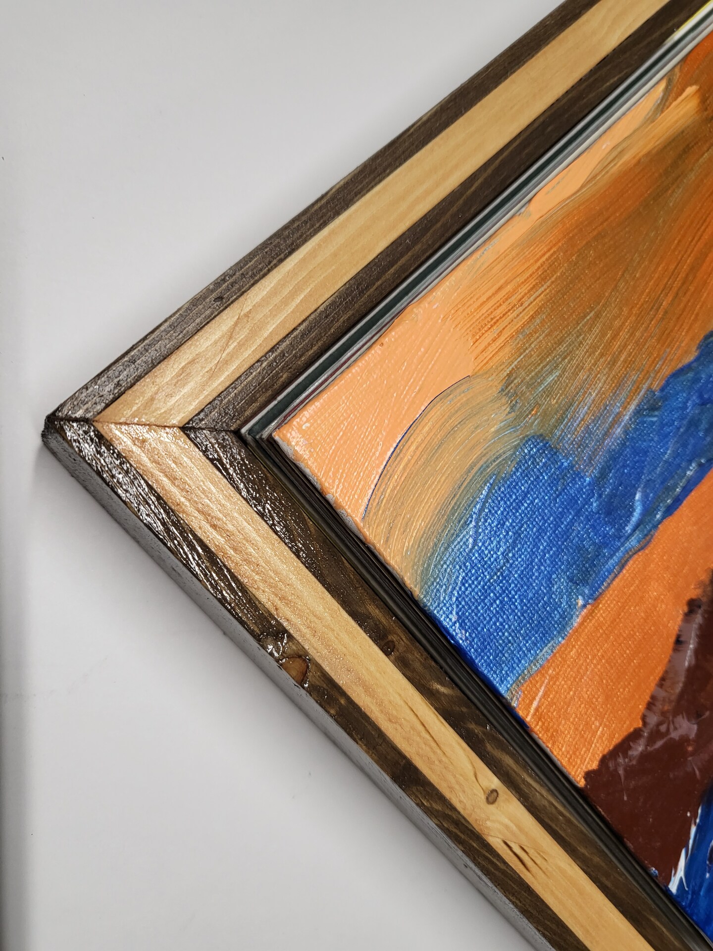 *Gloss Dark Brown with Light Brown* Border Pinstripe CanvasFloating ...