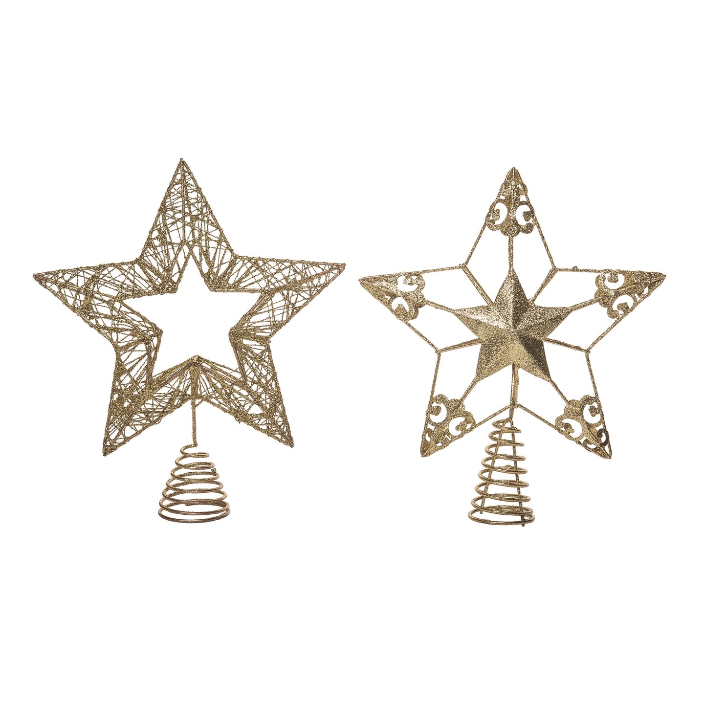Metal Gold Glitz Tree Topper Set of Two Christmas Decor | Michaels
