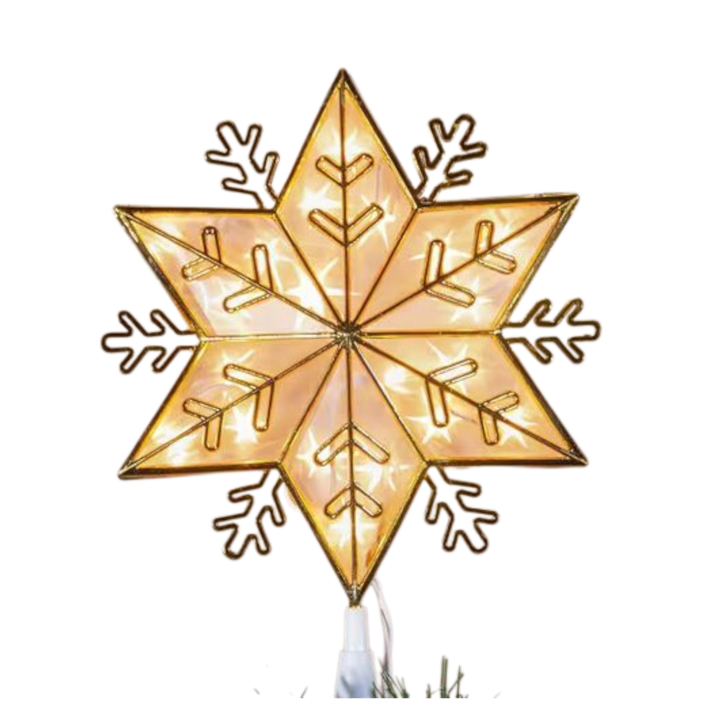 Lighted Snowflake 10" Tree Topper - Gold | Michaels