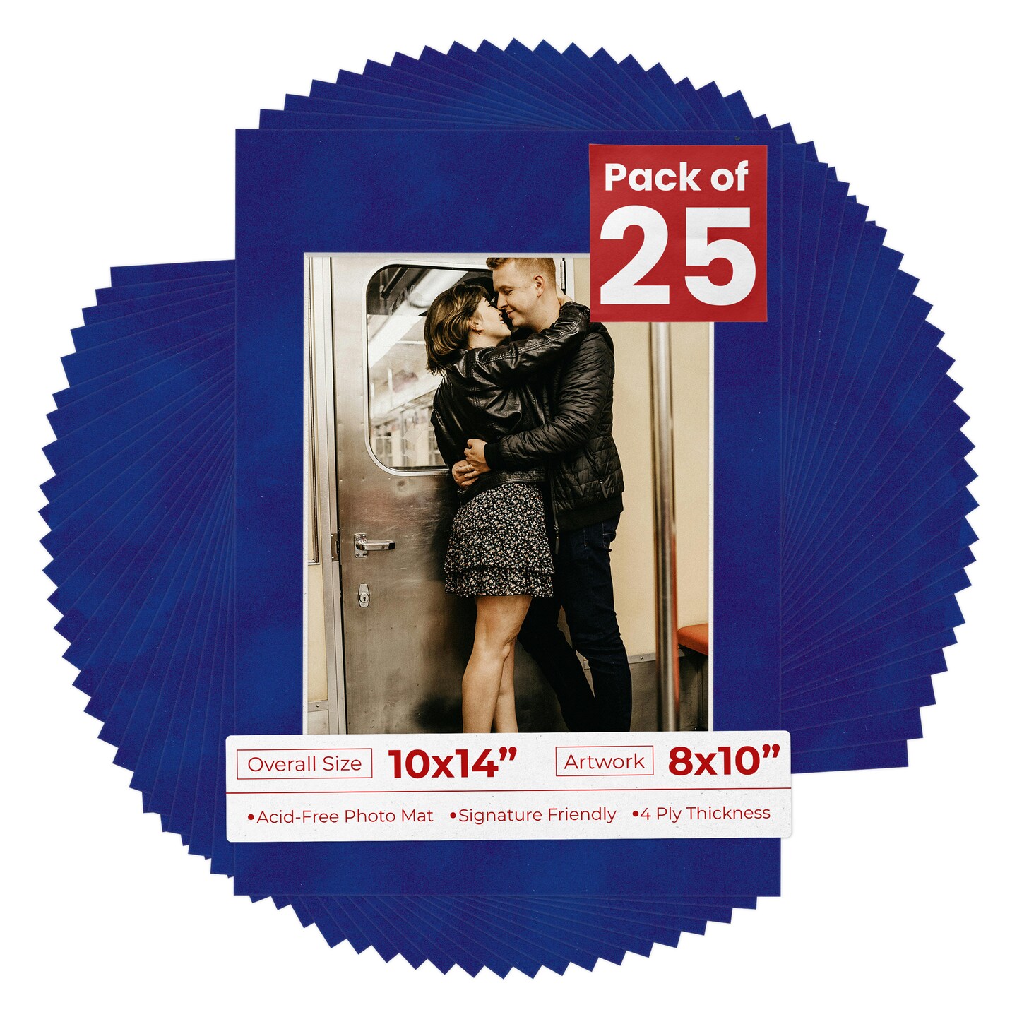 Royal Blue Suede Mat Board for 10x14 Frames - Fits 8x10 Photos, Color ...