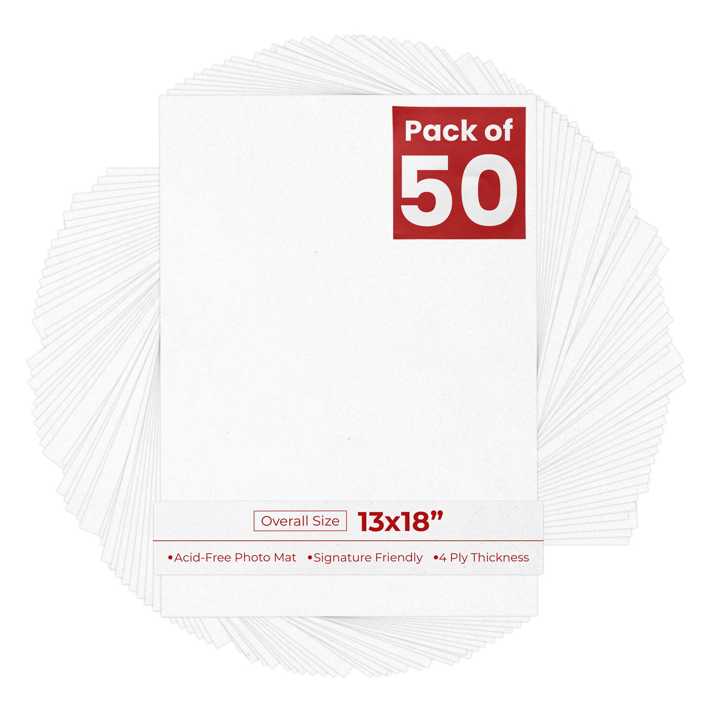 White with Black Core 13x18 Uncut Mat Board - Blank Sheets, No Opening ...