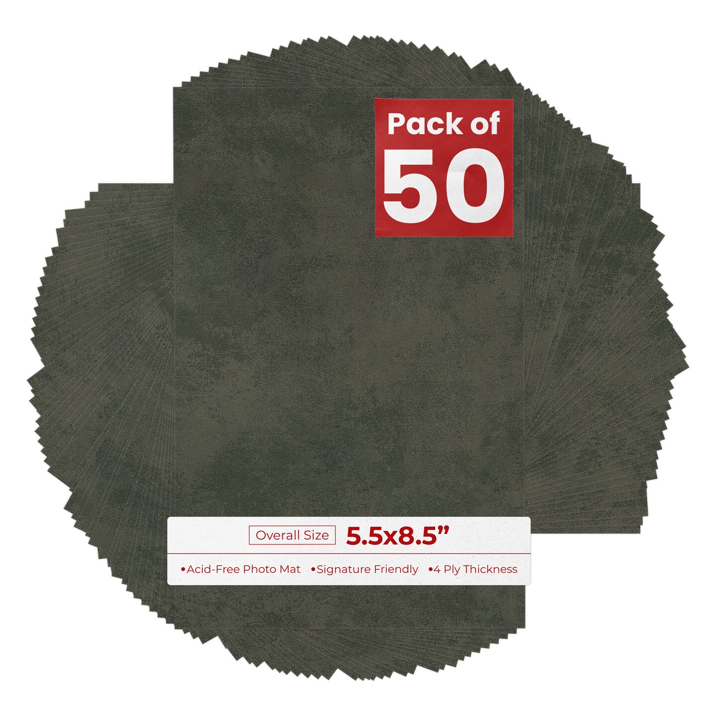 Earthen Gray 5.5x8.5 Uncut Mat Board - Blank Sheets, No Opening, Color ...