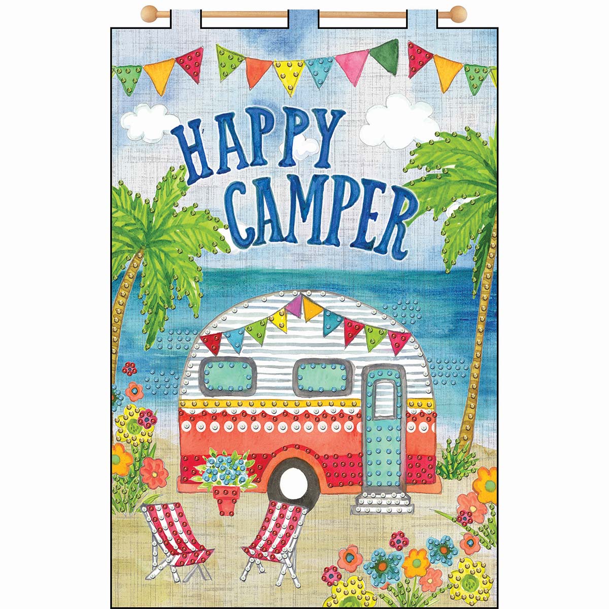 Design Works Happy Camper August Banner Felt & Sequin Kit | Michaels