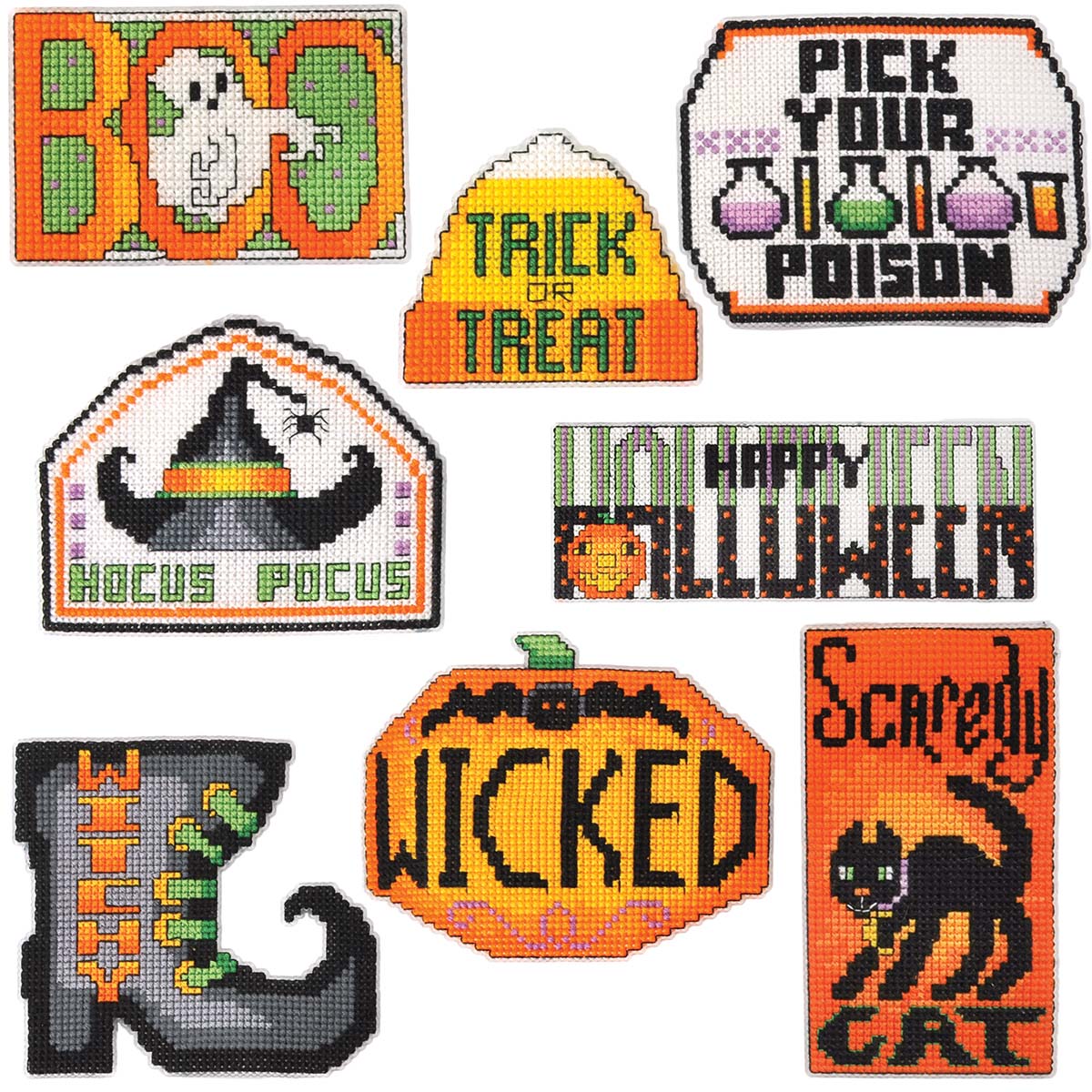Herrschners Happy Halloween Magnets Counted Cross Stitch Kit Michaels