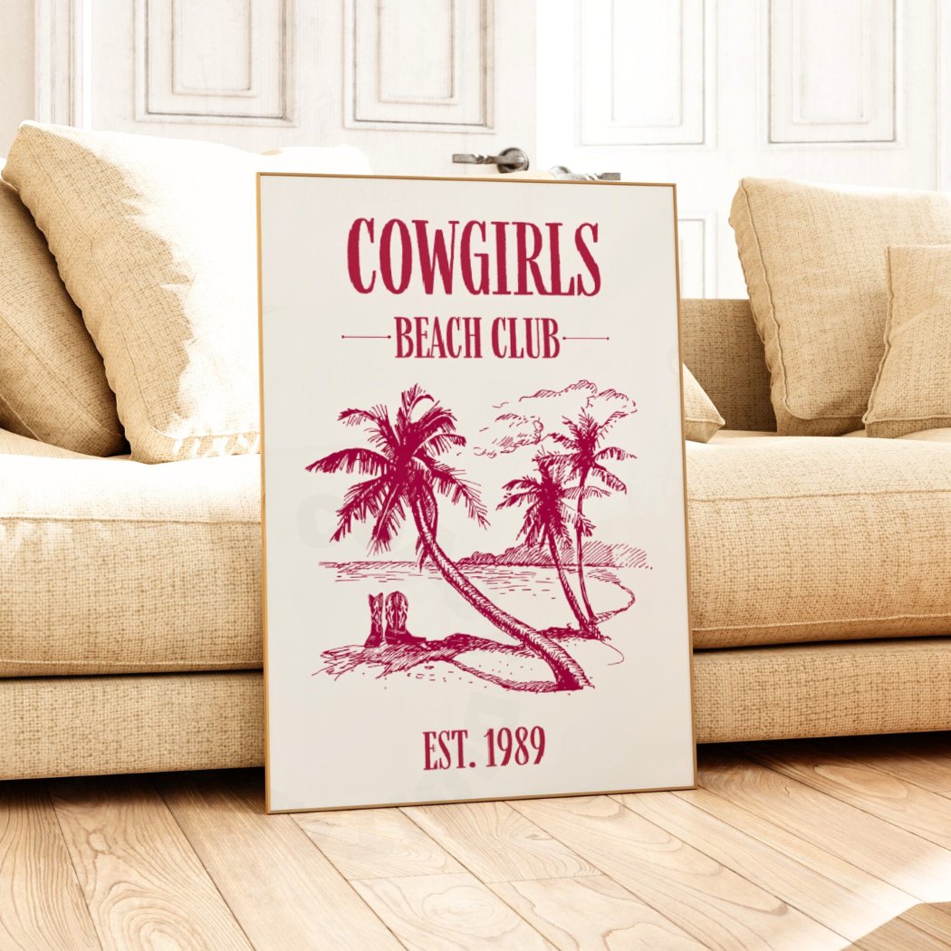 Cowgirls Beach Club Poster In Cowboy Red | MakerPlace by Michaels
