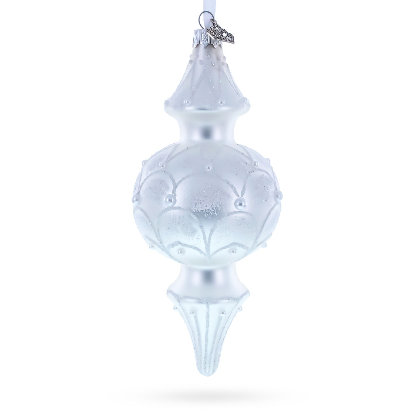 Snowy Pearl Double-Ended Finial Drop Glass Christmas Ornament | Michaels
