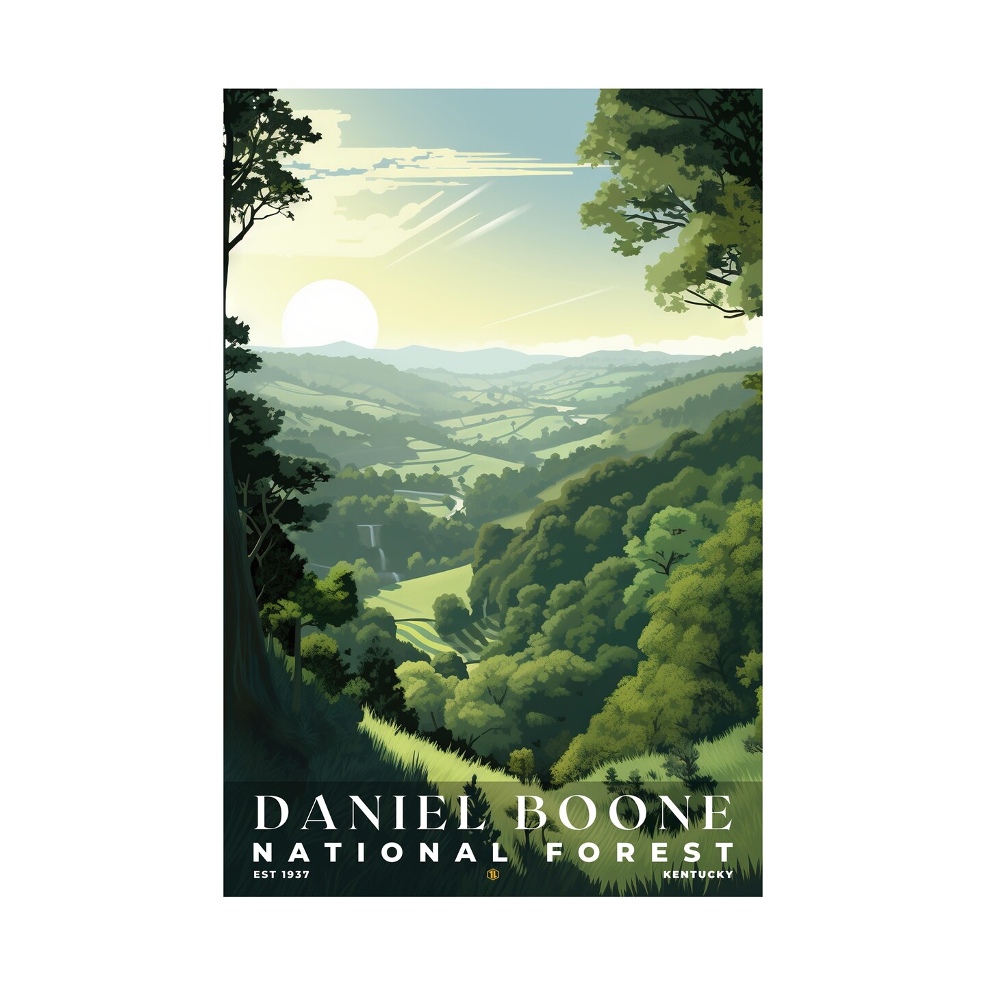 Daniel Boone National Forest Poster, Travel Art, Office Poster, Home ...