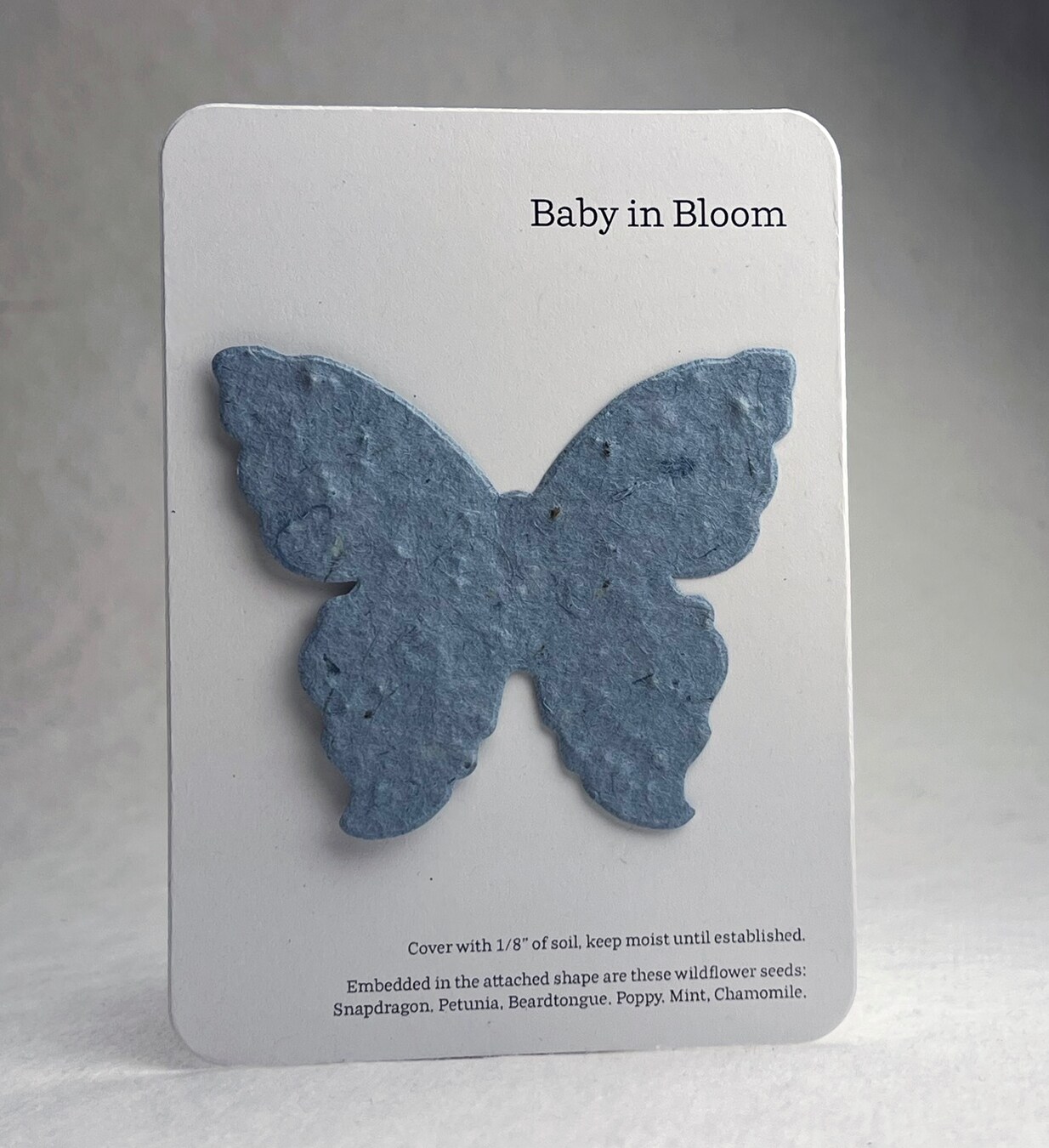 Custom Recycled Cards with Wildflower Seed Paper Butterfly - Baby Bloom ...