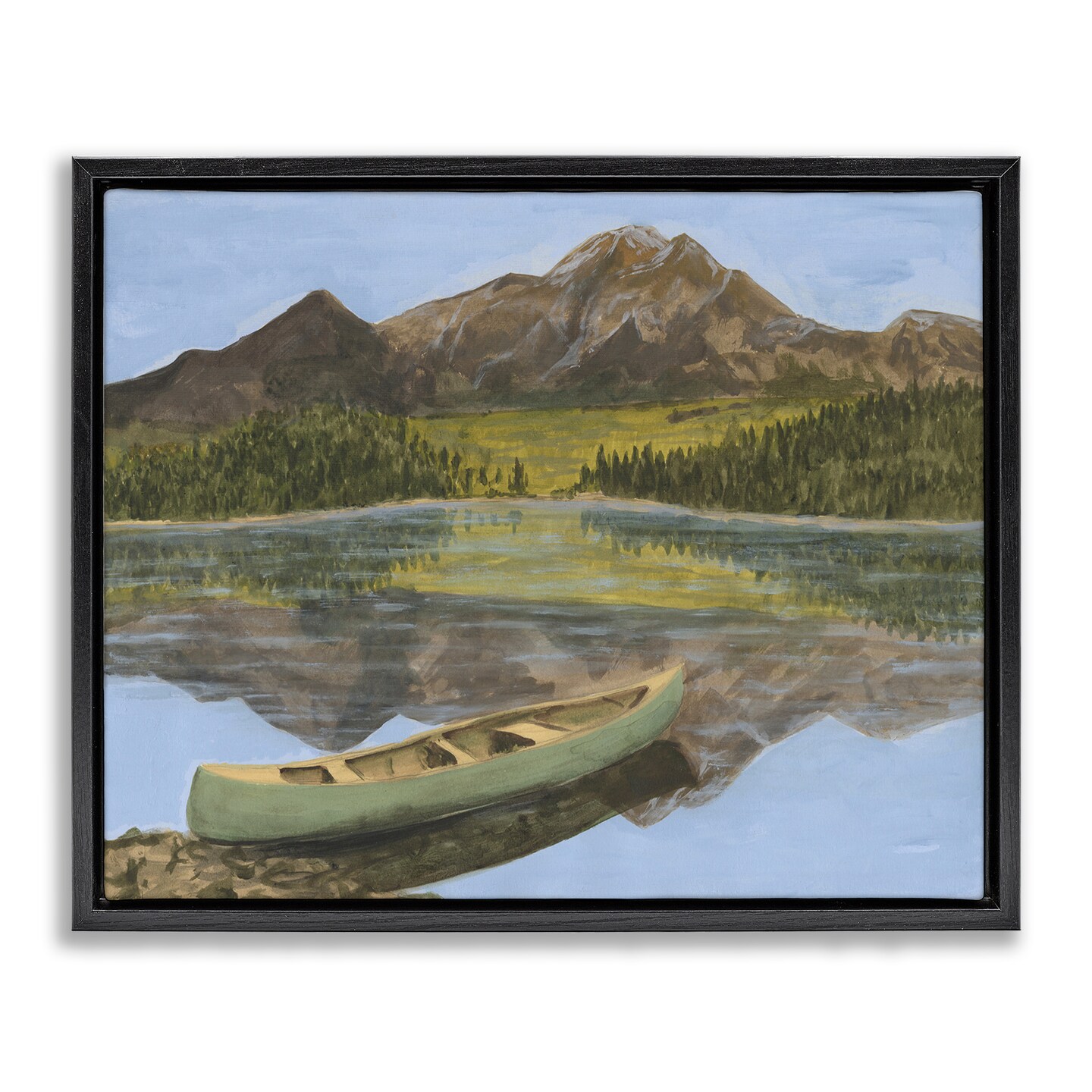 Stupell Industries Alpine Lake with Canoe Floating Frame By Michael ...