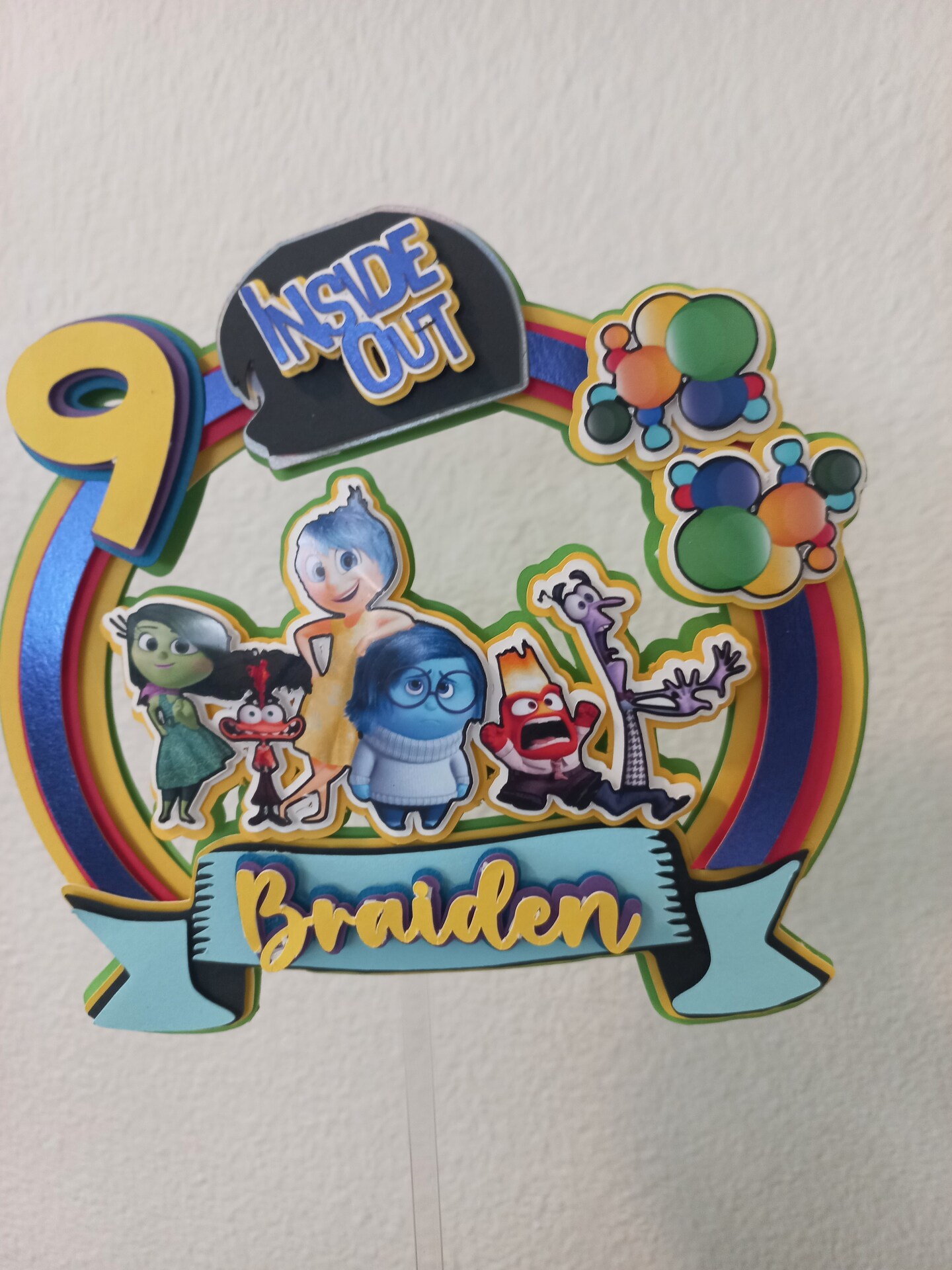 Personalized holographic Inside Out cake topper | MakerPlace by Michaels