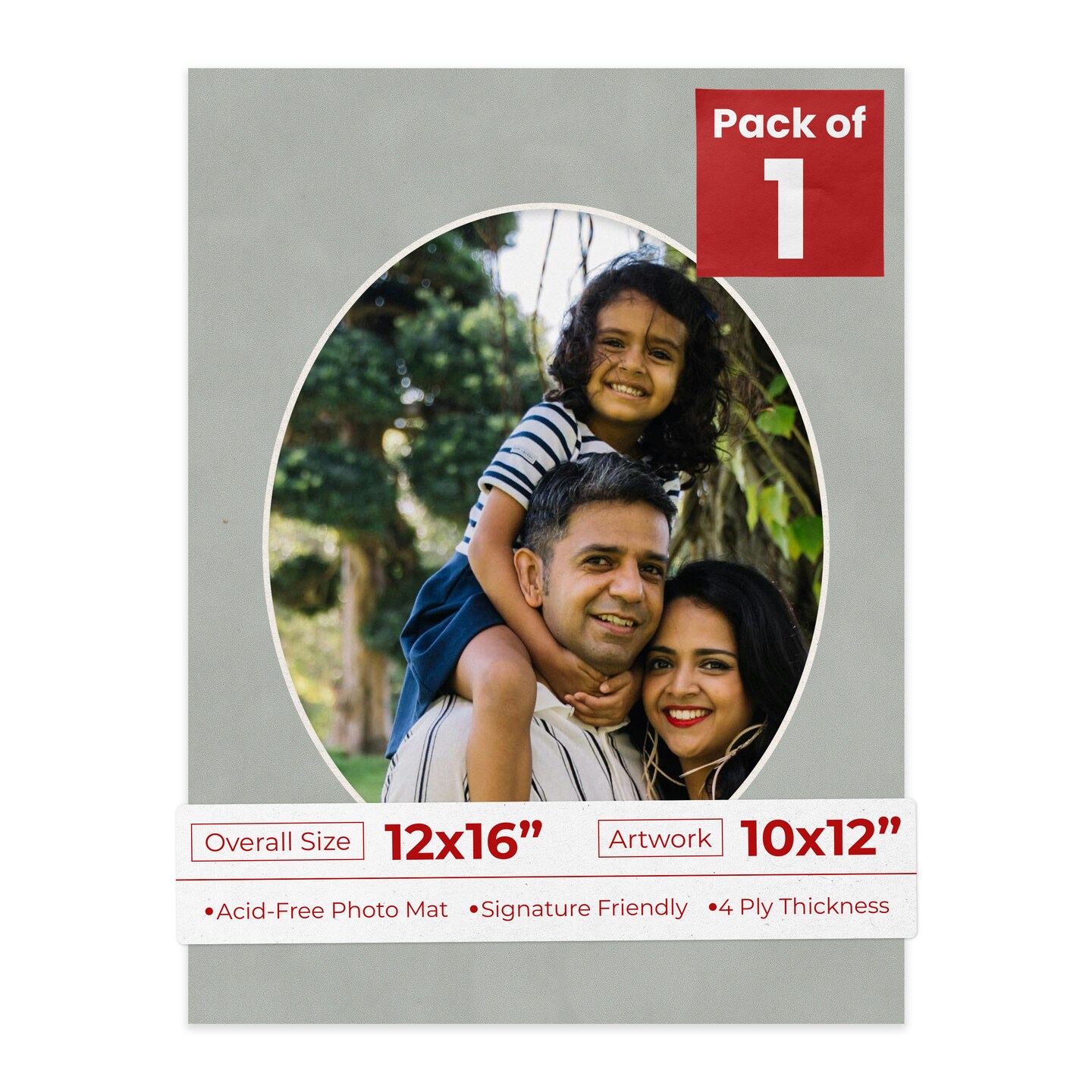 Light Grey Suede Mat Board for 12x16 Frames - Oval Opening for 10x12 ...
