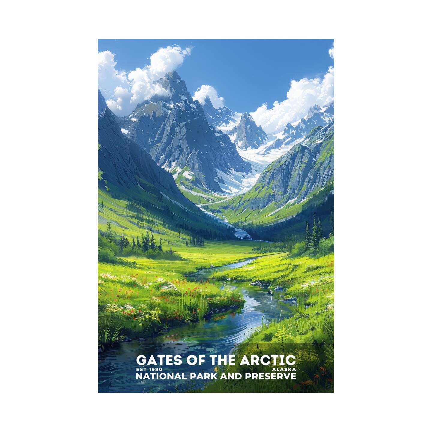 Gates of the Arctic National Park Poster, Travel Art, Office Poster ...